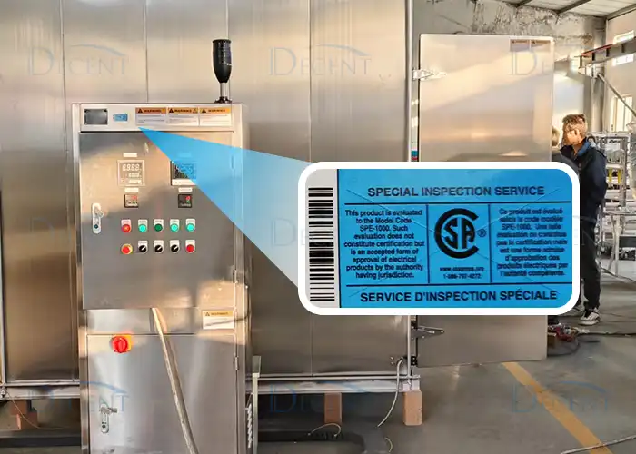 Qingdao Decent Group Pass CSA Certification For Electric And Gas Drying ...